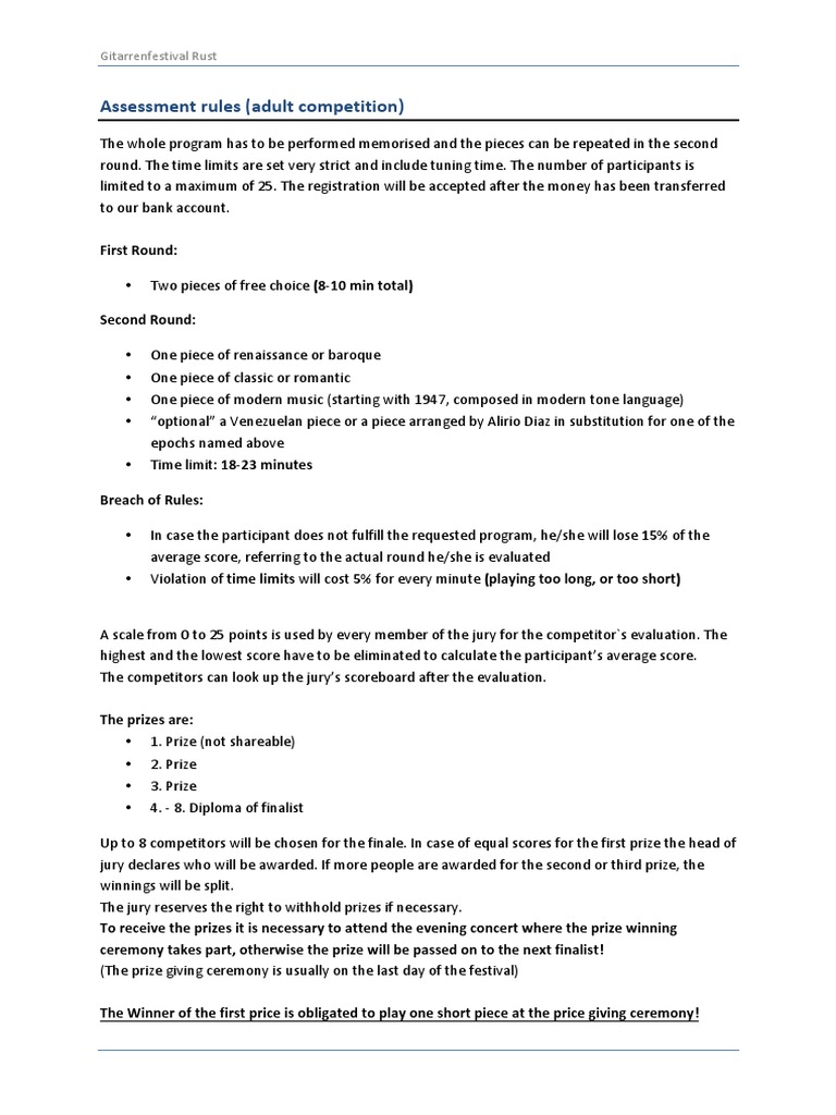 Assessment Rules (Adults) | PDF