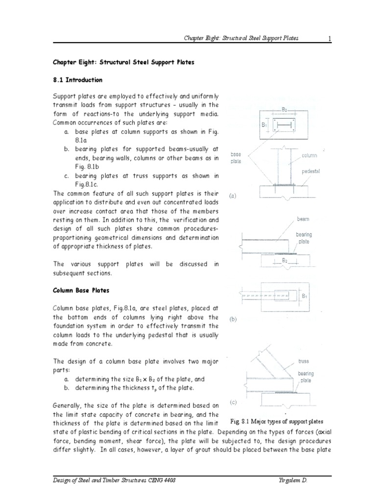 Chapter 8, Steel Support Base Plates | PDF | Column | Structural Steel