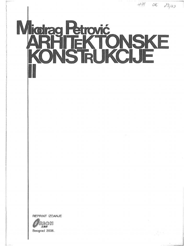 Arhitektonske Konstrukcije-2 Miodrag Popovic (Drveni Krovovi I ...