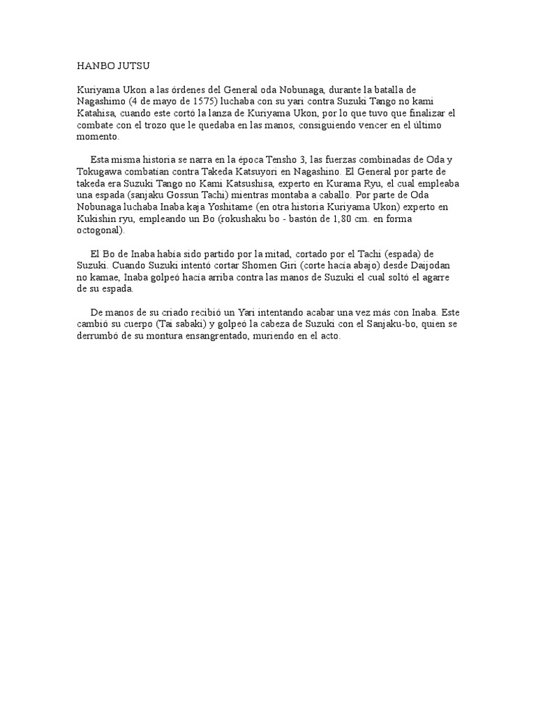 Hanbo Jutsu | PDF