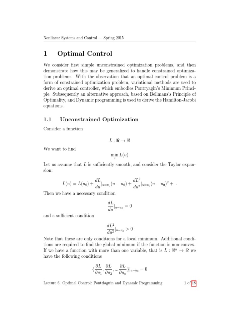 Optimal Control Dynamic Programming | PDF | Optimal Control | Dynamic Programming