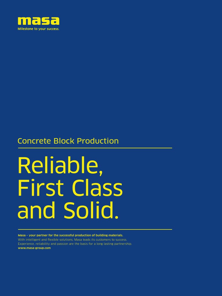 Masa Concrete Block Production Solutions | PDF | Automation | Concrete