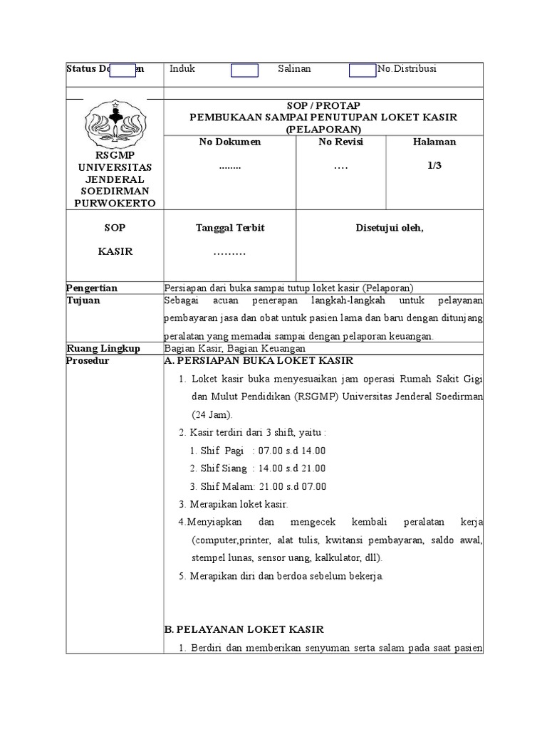 Sop Kasir | PDF