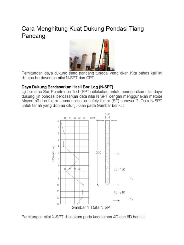 Cara Menghitung Kuat Dukung Pondasi Tiang Pancang | PDF | Sains ...