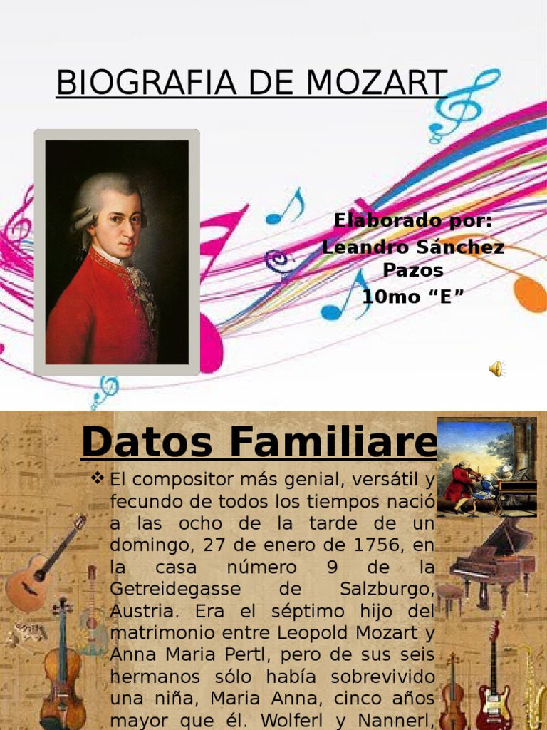 Biografia de Mozart | PDF | Wolfgang Amadeus Mozart | Familia mozart