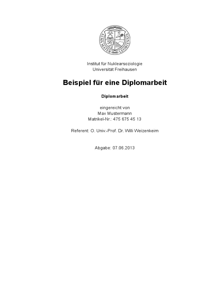 Beispiel Diplomarbeit | PDF