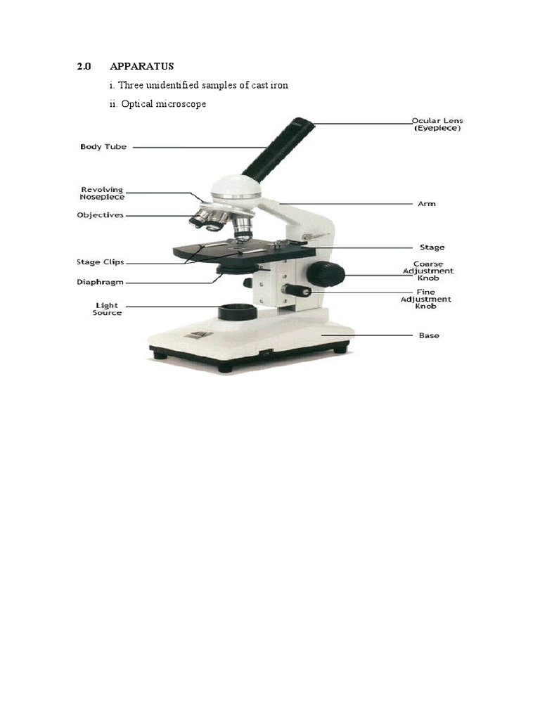 I. Three Unidentified Samples of Cast Iron Ii. Optical Microscope | PDF