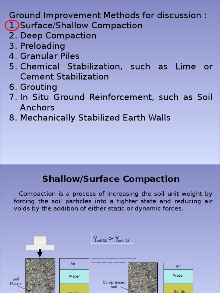 Metode Perbaikan Tanah - Kuliah II | PDF | Soil | Density