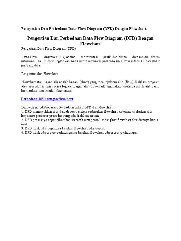 Pengertian Dan Perbedaan Data Flow Diagram | PDF