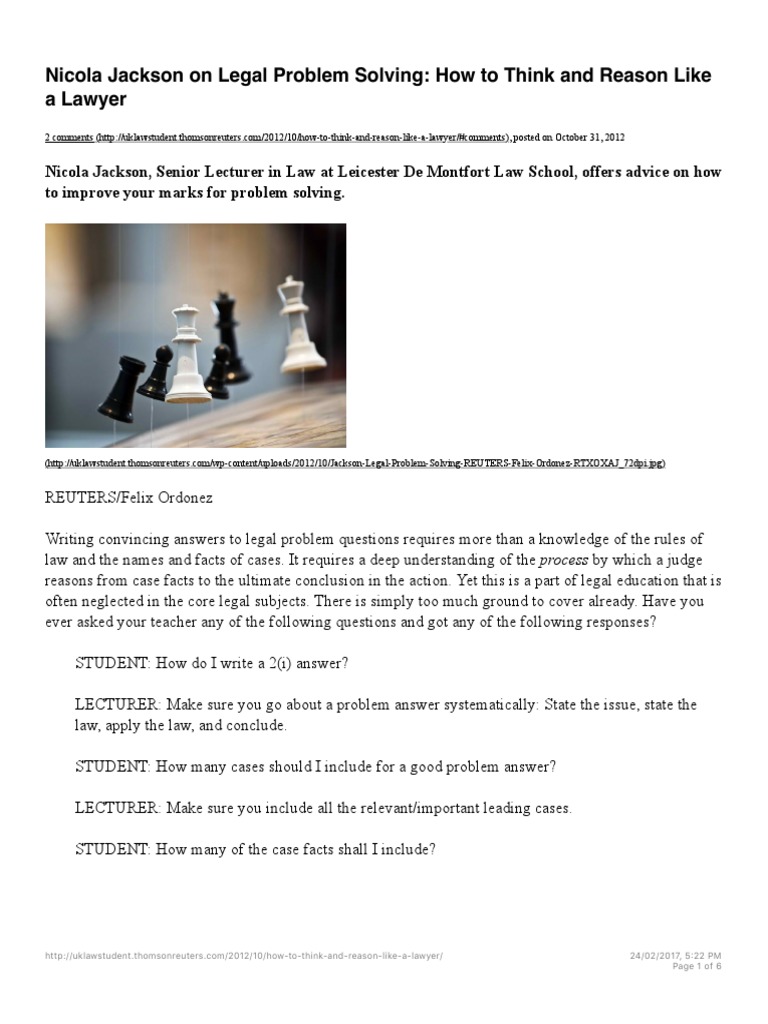 Understanding Legal Reasoning: A Guide to Improving Problem-Solving ...