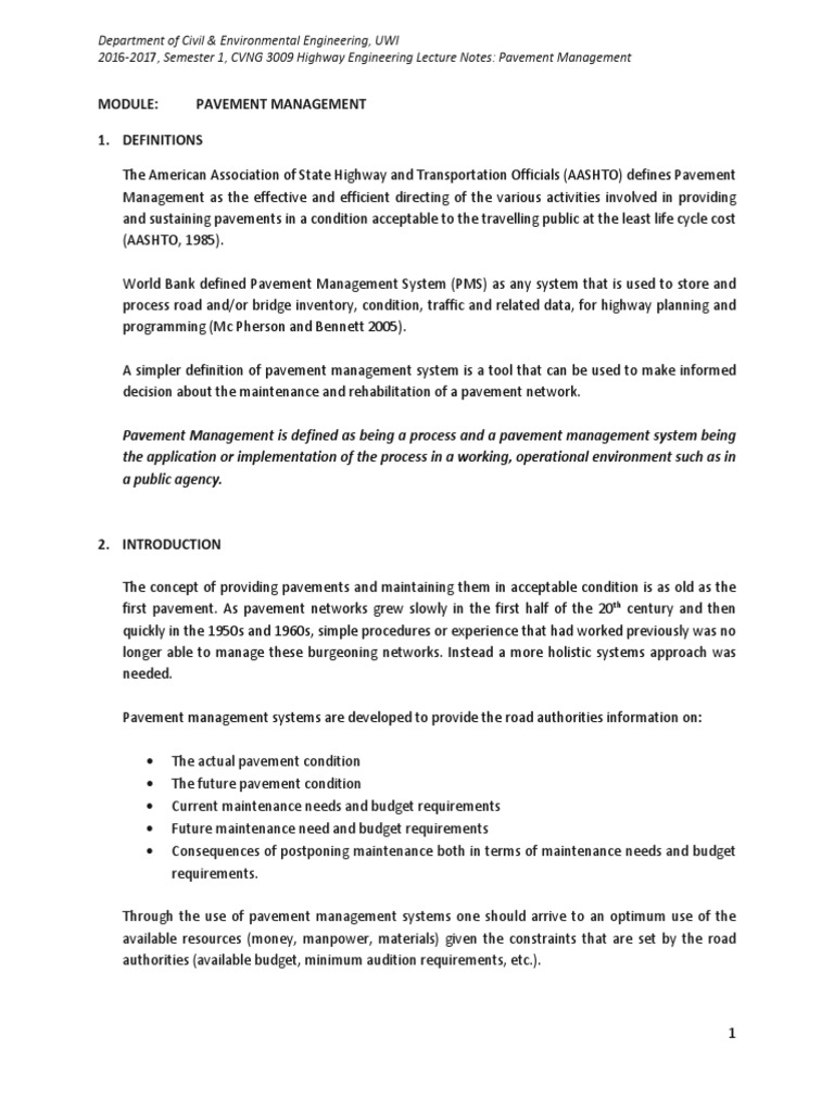 Pavement Maintenance Management | PDF | Road | Road Surface