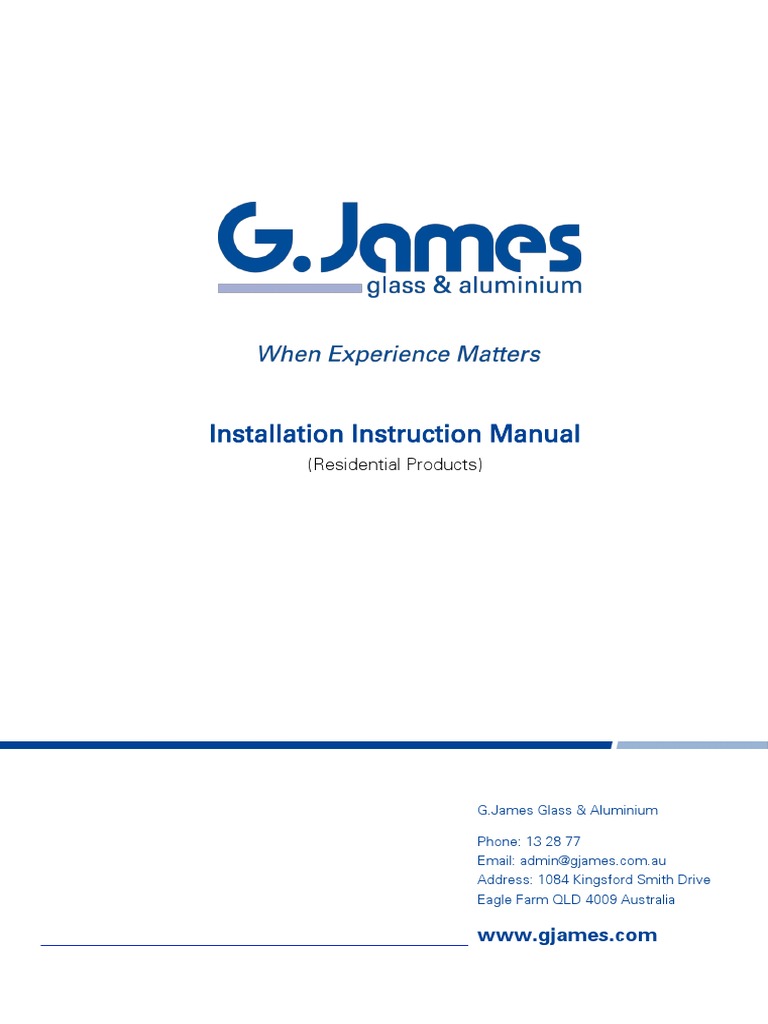 G.james Installation Instructions | PDF | Door | Framing (Construction)