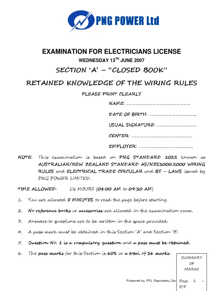 Electricians License Exam Review | PDF | Electrical Wiring | Electrical ...