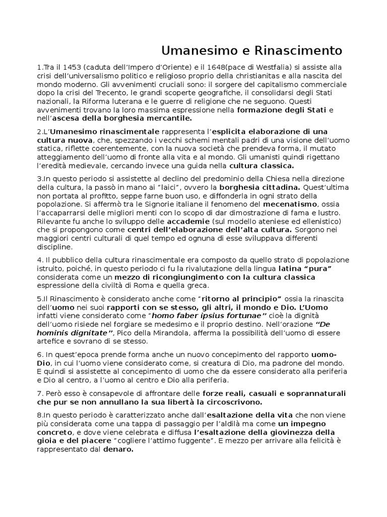 Umanesimo e Rinascimento (Filosofia) | PDF