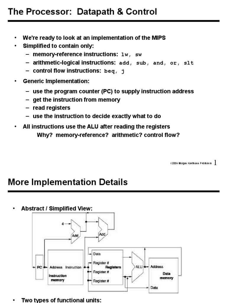 Datapath Control | PDF | Instruction Set | Central Processing Unit