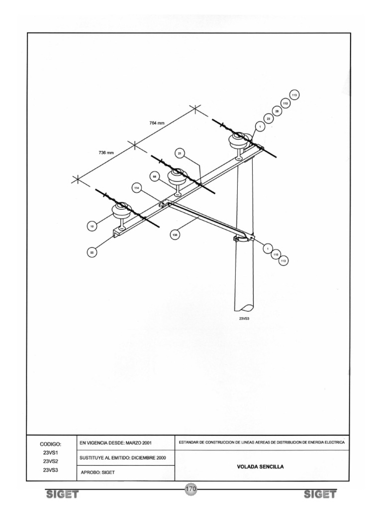 Estandar 23kV Volada Sencilla PDF | PDF