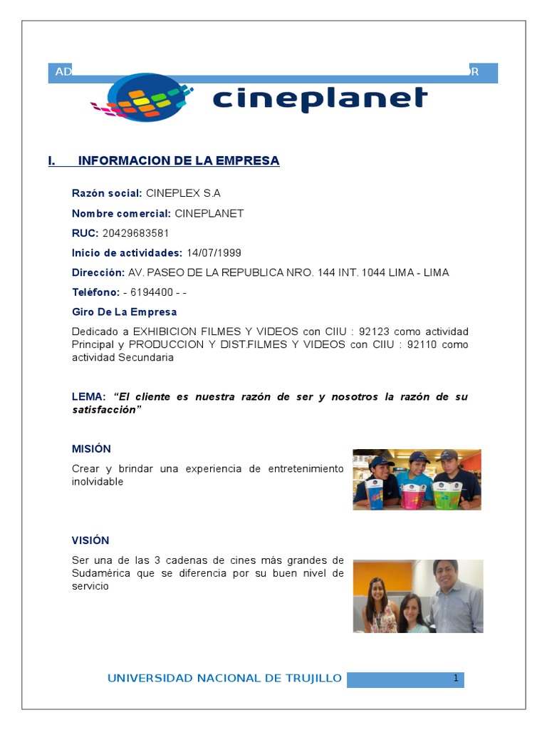 Cineplanet COMPLETO | PDF | Publicidad | Lima