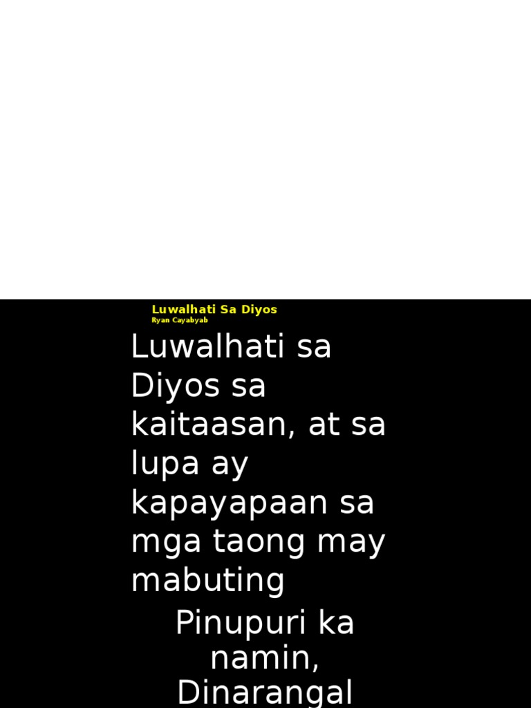 Luwalhati Sa Diyos - Ryan Cayabyab | PDF