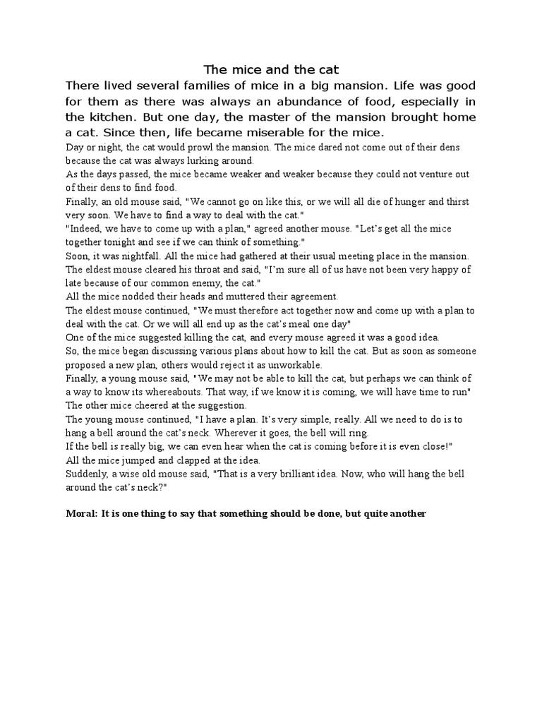 The Mice and The Cat | PDF