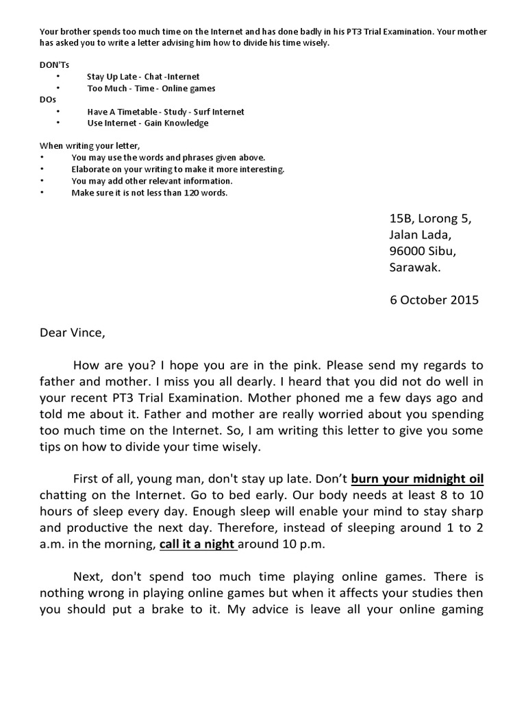 Informal Letter PT3 | PDF | Internet