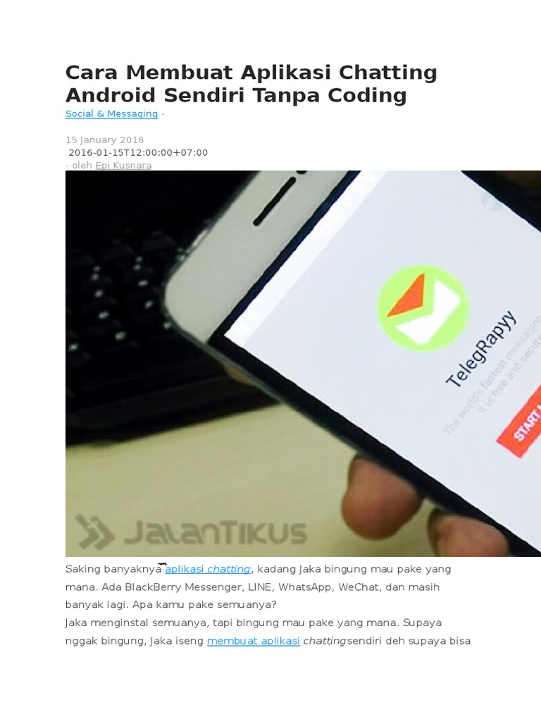 Cara Membuat Aplikasi Chatting Android Sendiri Tanpa Coding | PDF