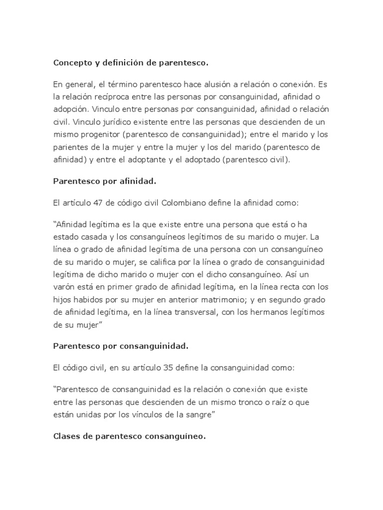 Concepto y Definición de Parentesco | Parentesco | Parentesco y descenso