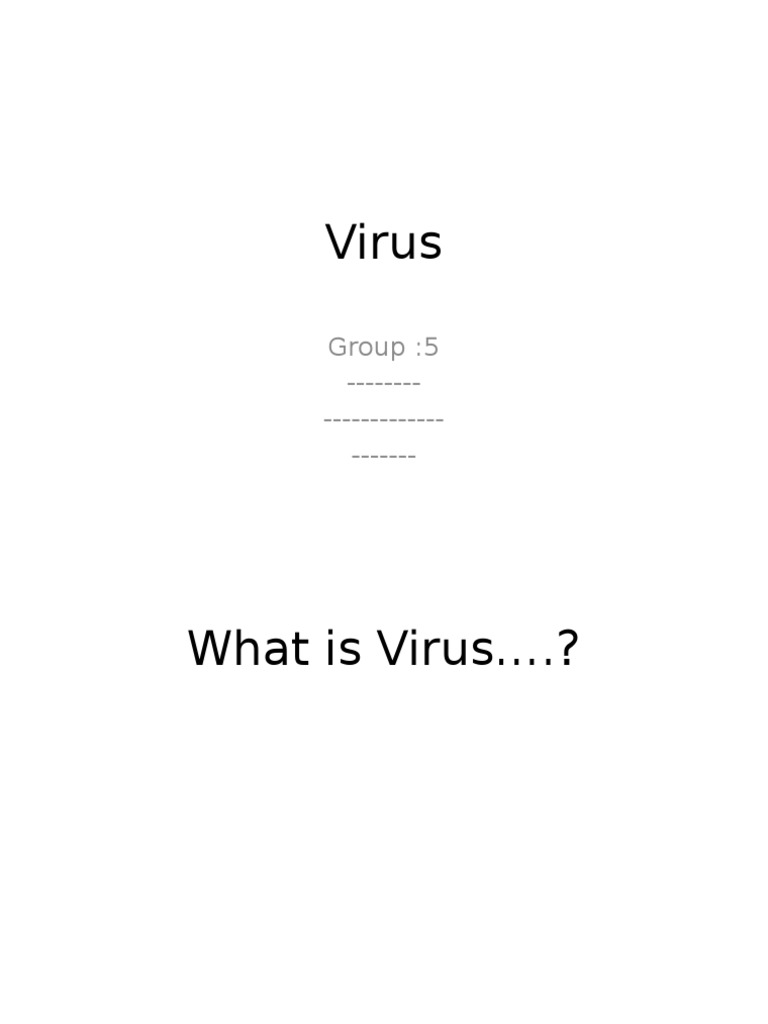 Virus: Group:5 | PDF
