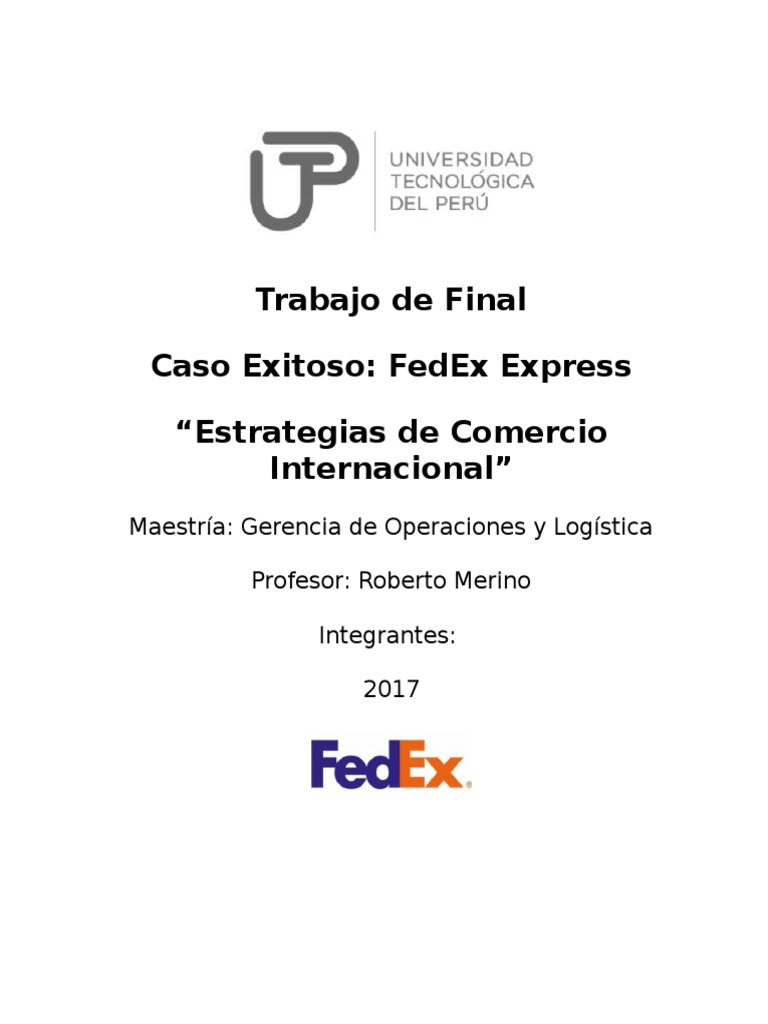 Caso Fedex | PDF | Fed Ex | Logística
