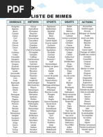 Liste de Mimes | Des sports | Loisirs