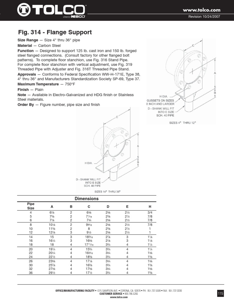 Flange Support | PDF | Pipe (Fluid Conveyance) | Metals