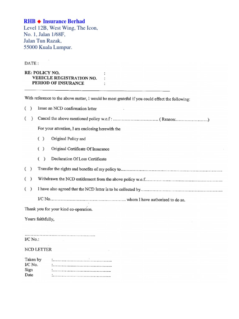 NCD Form. PDF | PDF