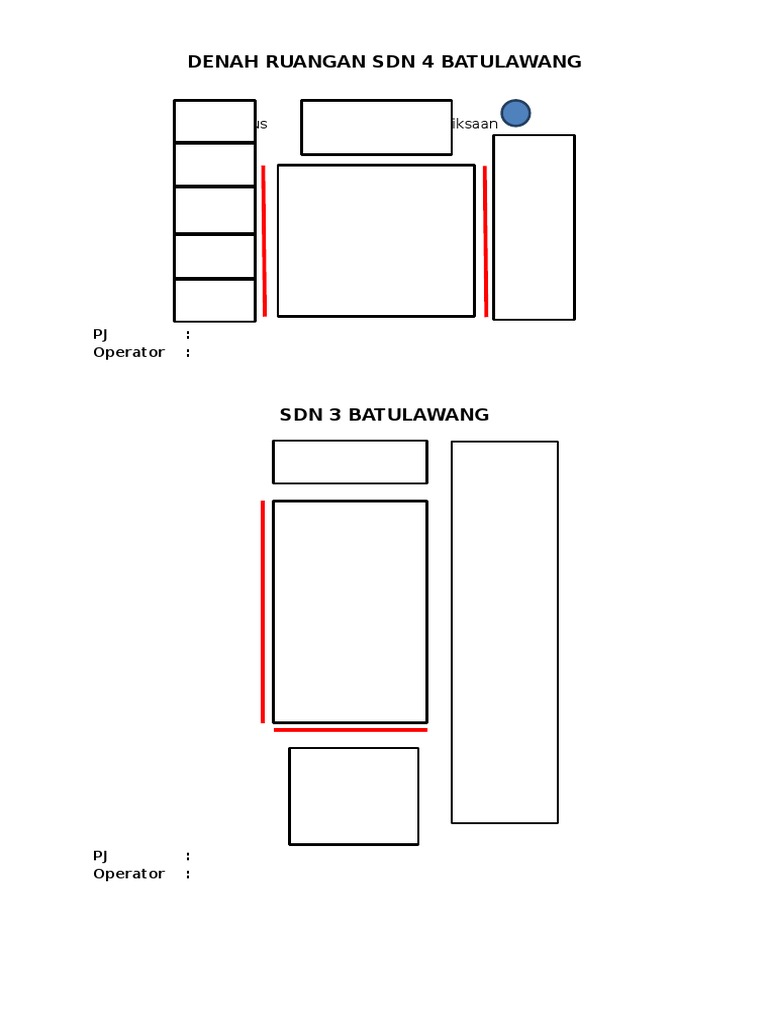 Denah Ruangan SDN 4 Batulawang: Perpus R.Pemeriksaan | PDF