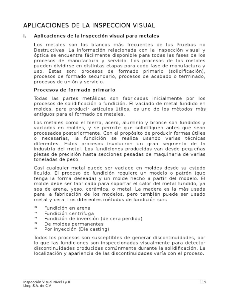 Aplicaciones de La Inspeccion Visual | PDF | Extrusión | Soldadura