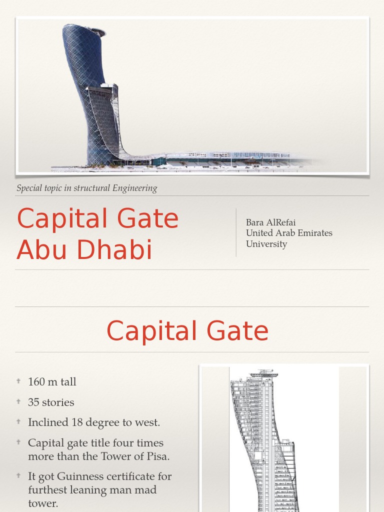 Capital Gate: Engineering Marvel in Abu Dhabi | PDF | Architectural ...