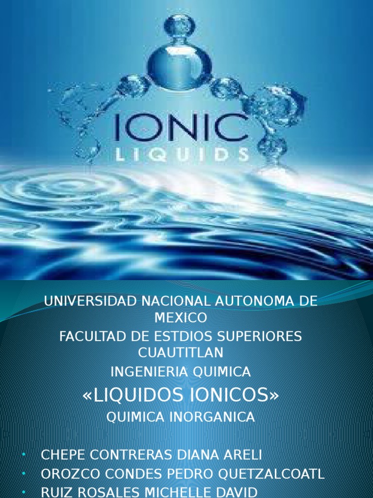 Liquidos Ionicos 1 | PDF | Solvente | Sal (química)