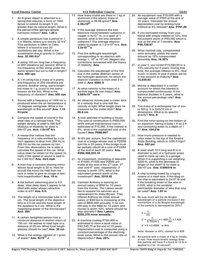 GEAS Oct2013 Ref 3 With Answers PDF | PDF | Electronvolt | Mechanics