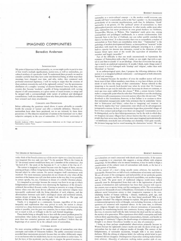 Benedict Anderson - Imagined Communities.pdf | Nationalism | Protestantism