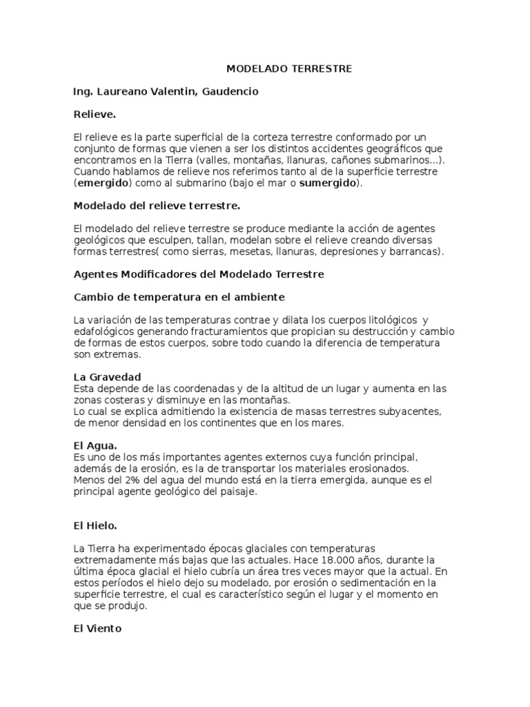 Modelado Terrestre | Descargar gratis PDF | Terreno | Zona litoral