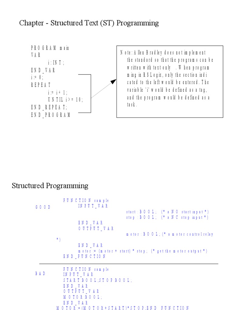 Chapter - Structured Text (ST) Programming | PDF | Integer (Computer ...