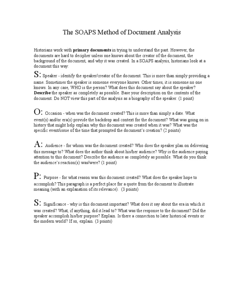 Soaps Method Od Document Analysis | PDF