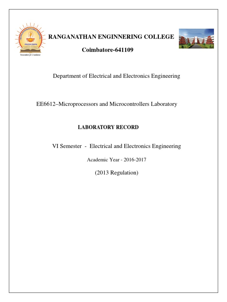 EE6612-Miroprocessor and Microcontroller Laboratory | PDF | Central Processing Unit ...