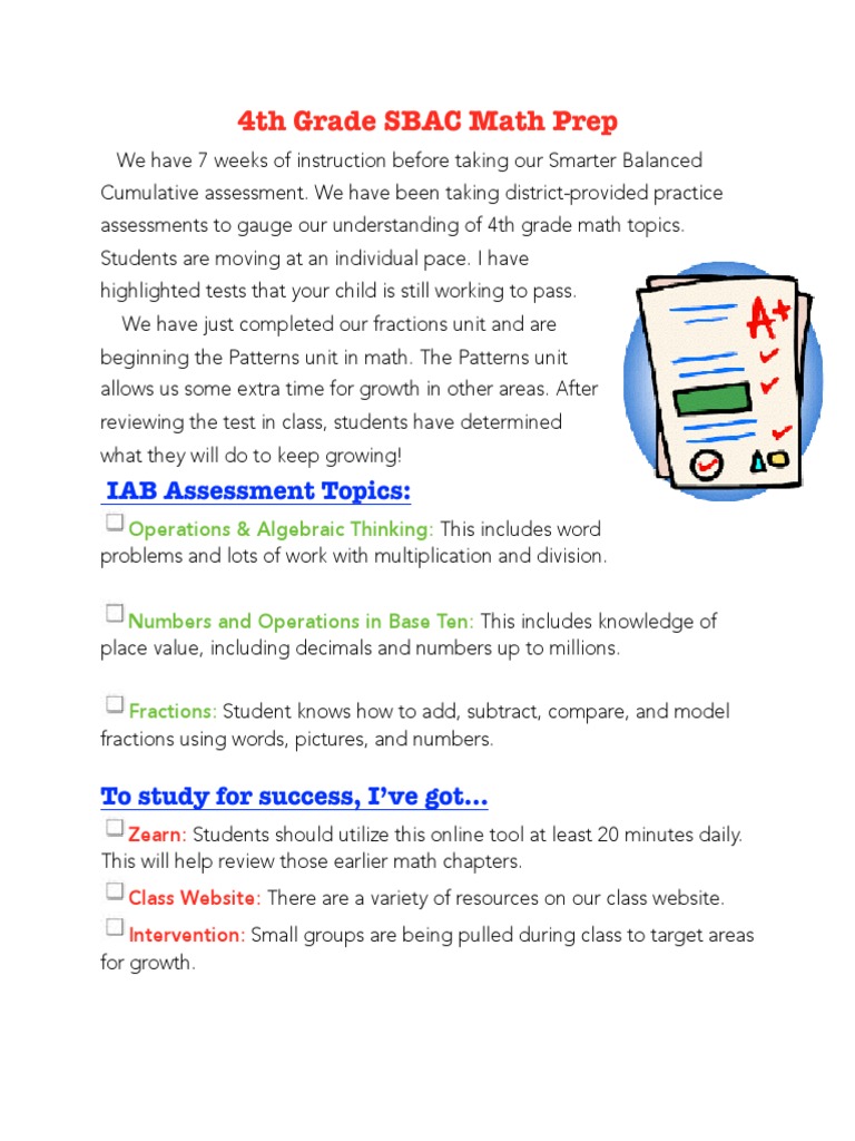 4th Grade SBAC Math Prep Guide | PDF
