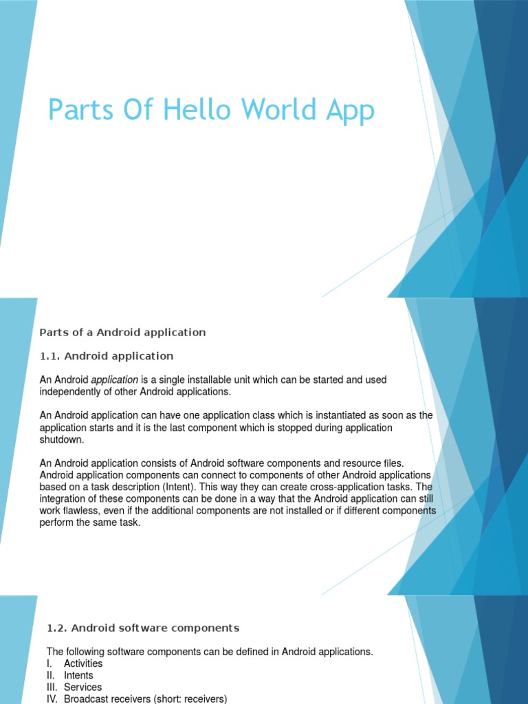 Parts of HelloWorld Application | PDF | Computer File | Android (Operating System)