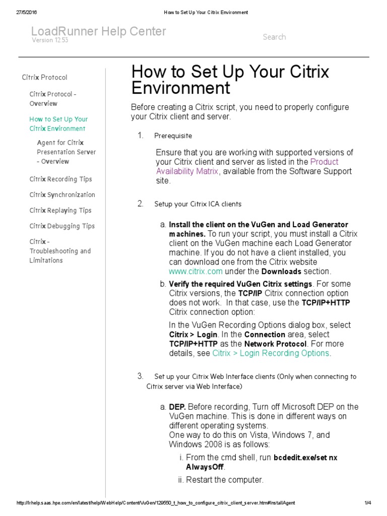 How To Set Up Your Citrix Environment | PDF | Citrix Systems | Internet ...
