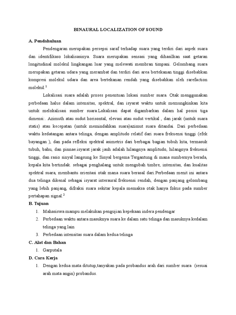 Binaural Localization of Sound-Bella | PDF | Seni & Disiplin Bahasa