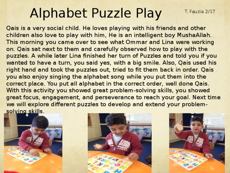 Qais's Alphabet Puzzle Skills | PDF | Art | Wellness