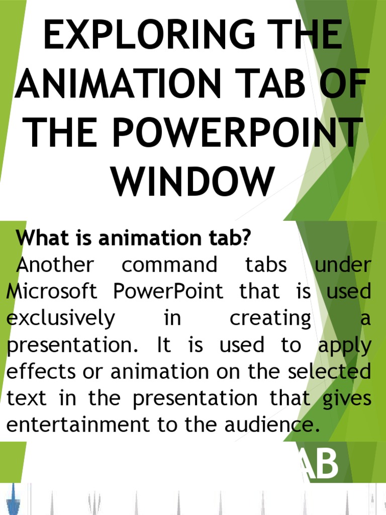Exploring The Animation Tab of The Powerpoint Window | PDF | Computers