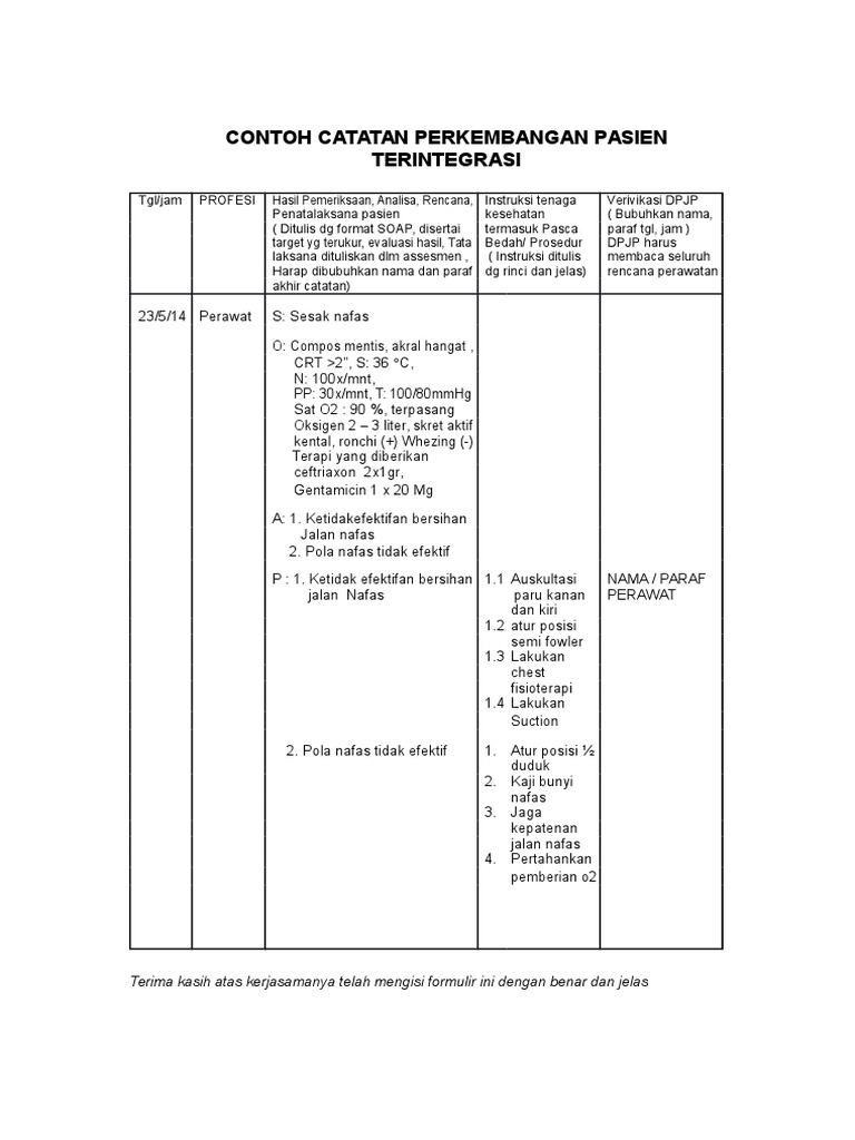 Contoh Pengisian CPPT | PDF