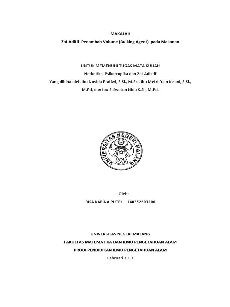 Makalah Zat Pengembang - Risa | PDF