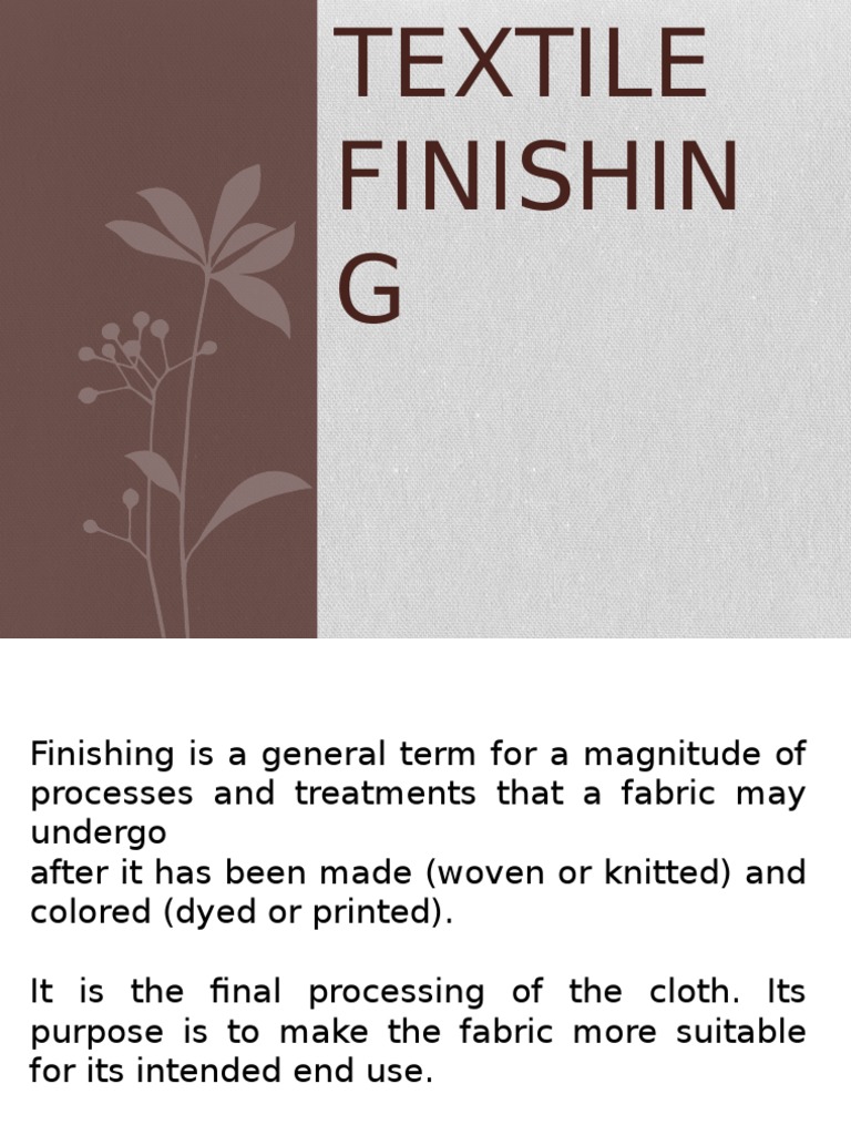 Textile Finishing | PDF | Textiles | Yarn